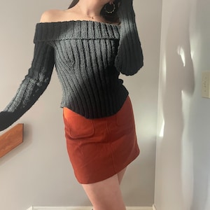 Prima Pullover • PDF Knitting Pattern Download for off Shoulder Ribbed ...