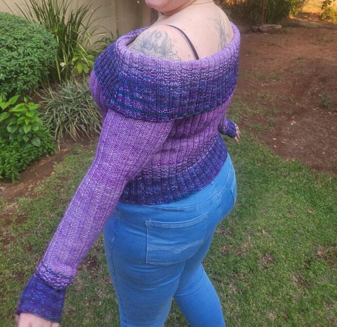 Prima Pullover • PDF Knitting Pattern Download for off Shoulder Ribbed ...