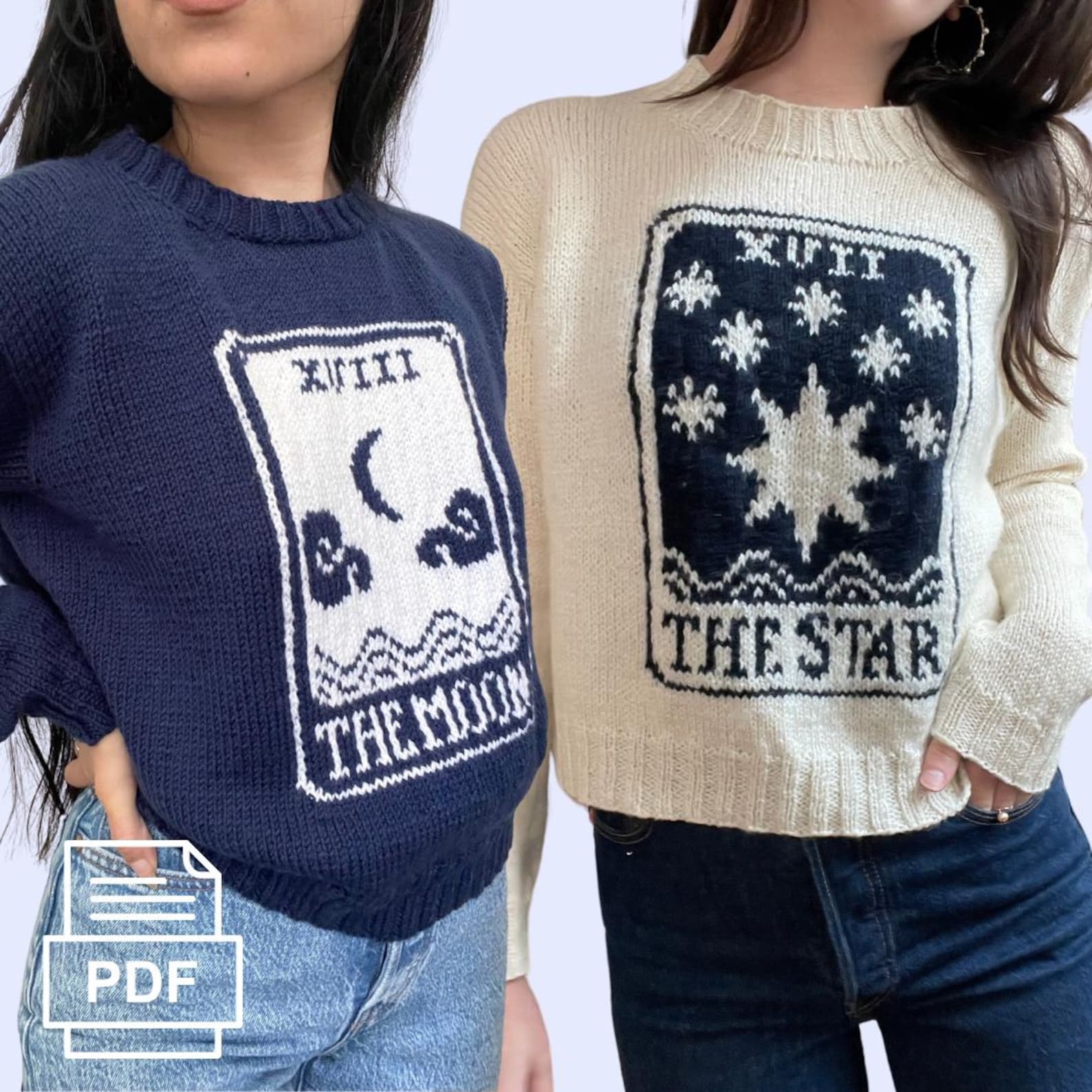 Tarot Card Sweater Knitting Pattern • Stranded Colorwork Top-down ...