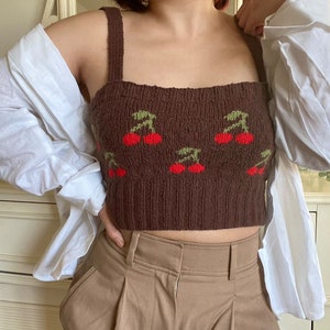 Cherry Bomb Crop • PDF Knitting Pattern • sleeveless Tank Crop Top ...