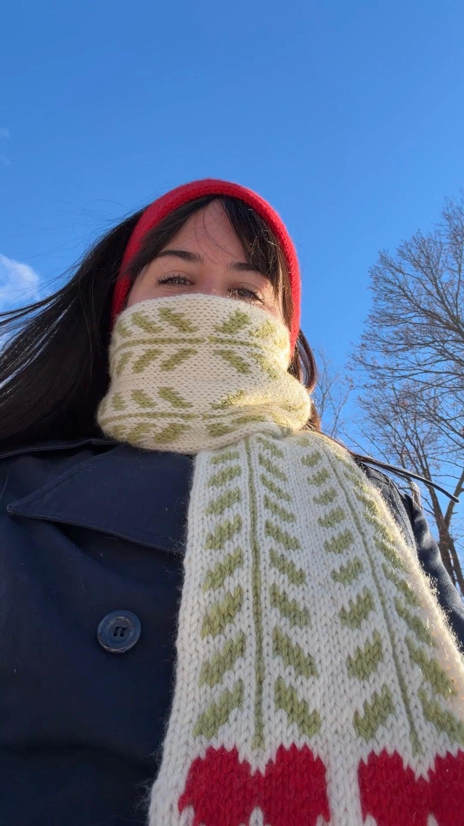 Poppy Scarf Knitting Pattern • Colorwork Stranded Floral Quilt-inspired ...