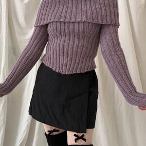 Prima Pullover • PDF Knitting Pattern Download for off Shoulder Ribbed ...