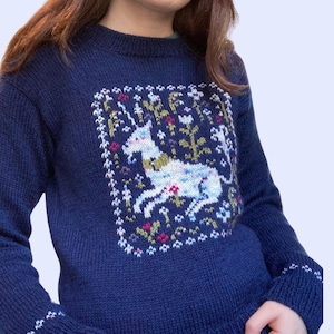 Unicorn Tapestry Sweater KNITTING PATTERN | Colorwork Medieval Sweater ...