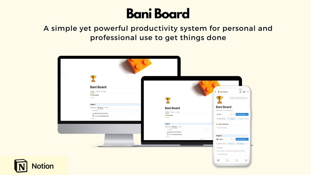 Bani Board | Notion Template | Notion Productivity Planner | GTG Notion ...