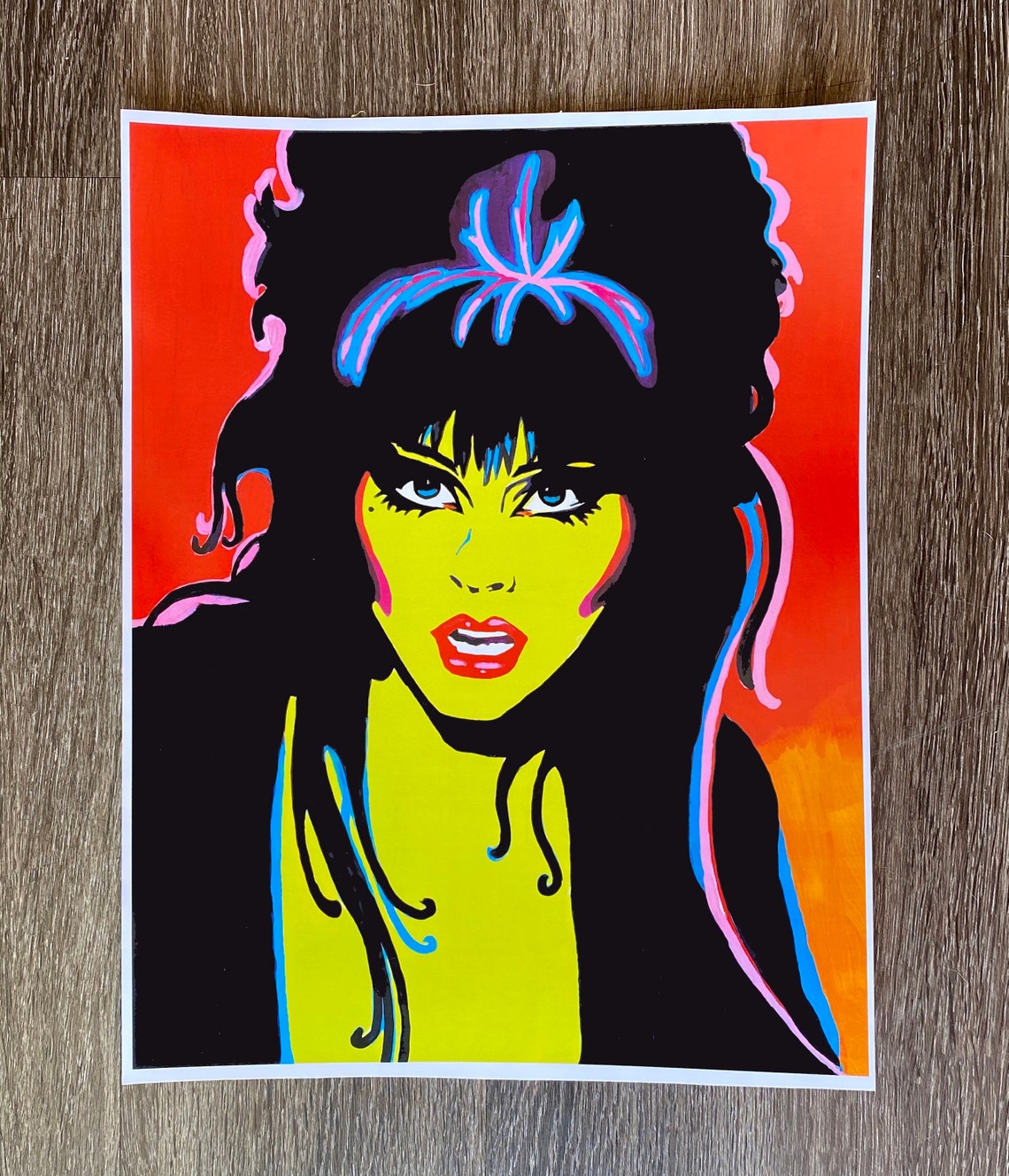 Elvira Pop Art Print: 80s Horror Hostess, Goth Decor - Etsy