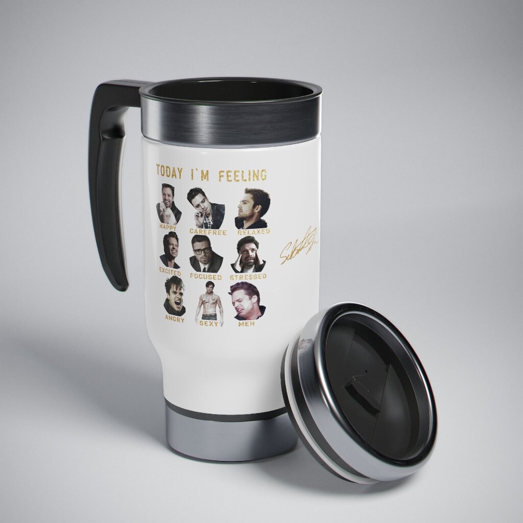 Sebastian Stan Mug - 14oz Stainless Steel Travel Mug With Handle ...