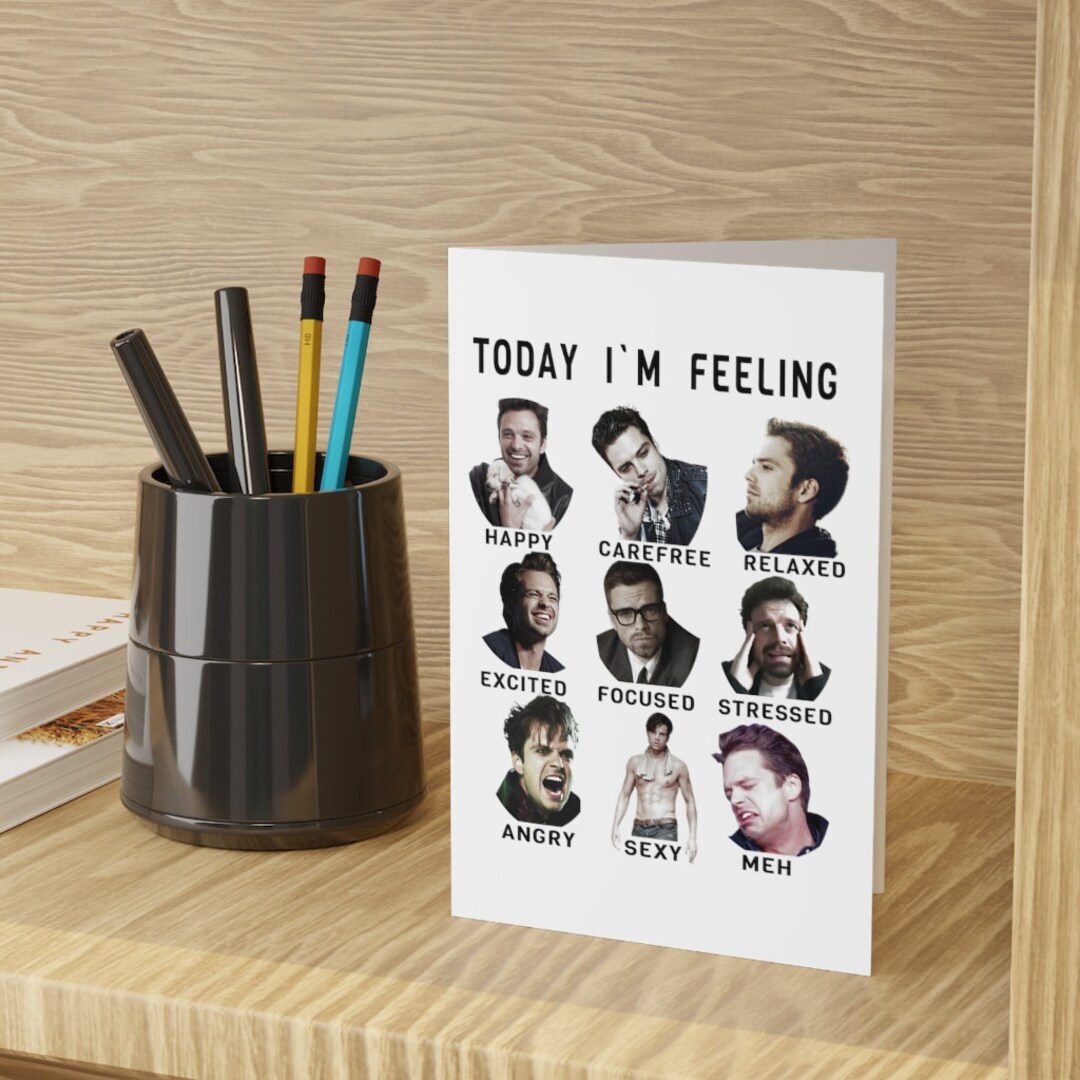 Sebastian Stan Card - A5 Illustrive Greeting Birthday Cards, Sebastian ...