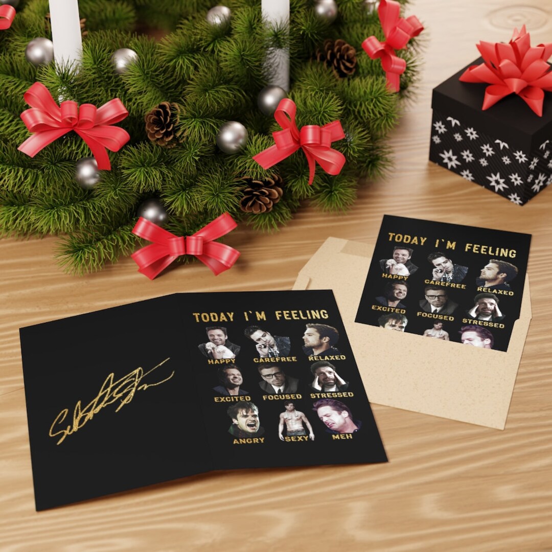 Sebastian Stan Card - A5 Illustrive Greeting Birthday Cards, Sebastian ...