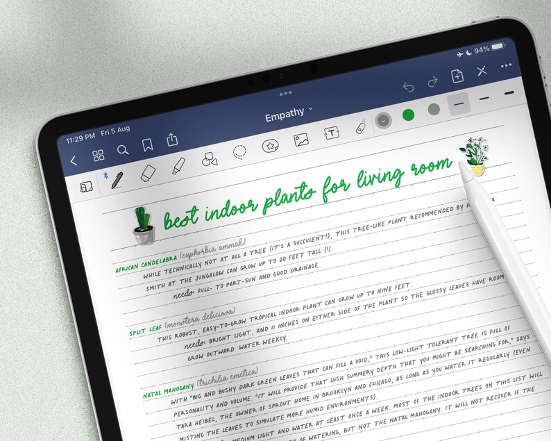 White Digital Note Taking Paper Template Goodnotes Notability - Etsy