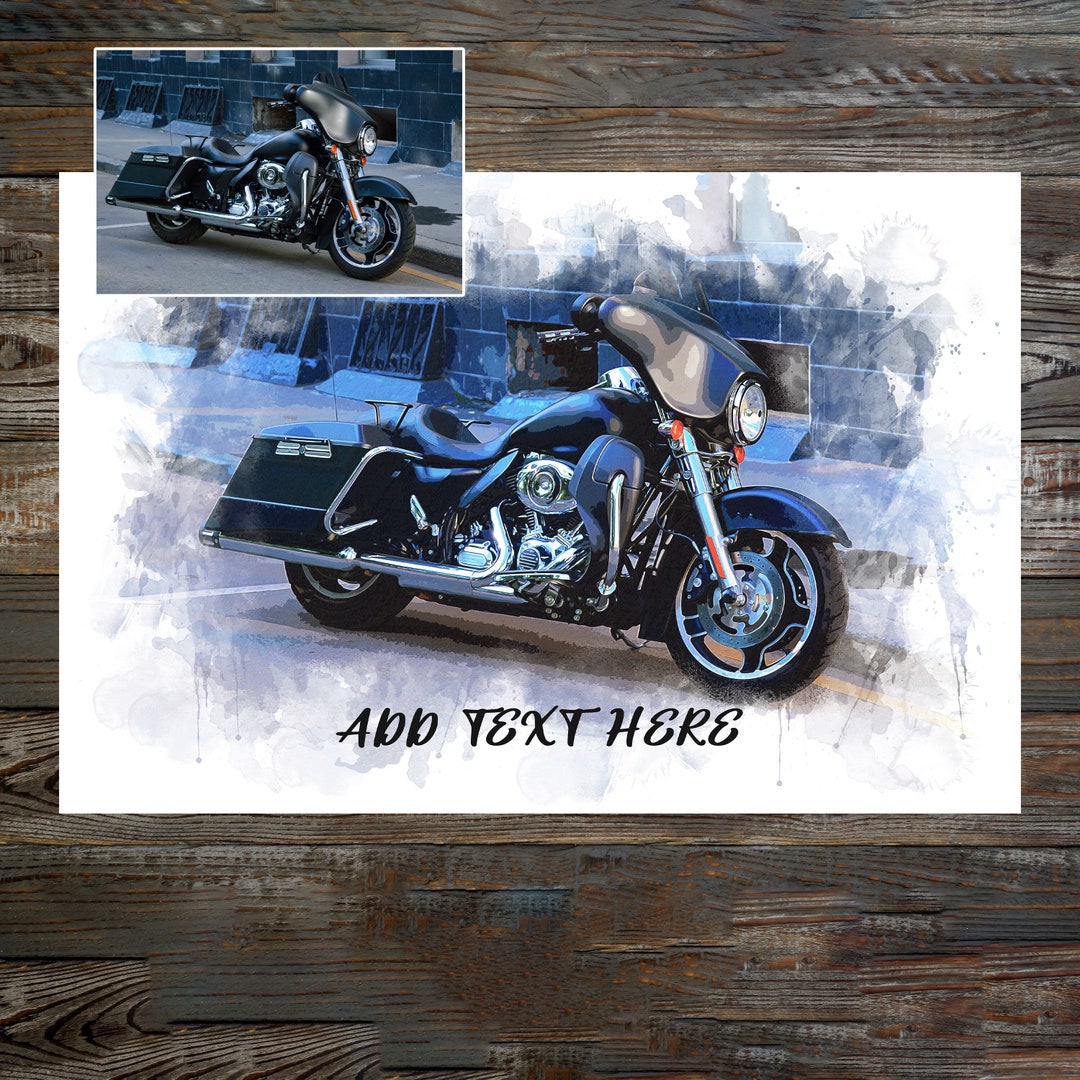 Custom Motorcycle Portrait From Photo, Watercolor Portrait From ...