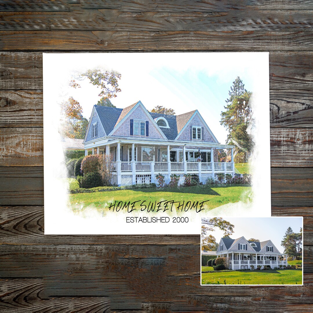 Custom House Portrait, House Portrait From Photo, Home Portrait ...