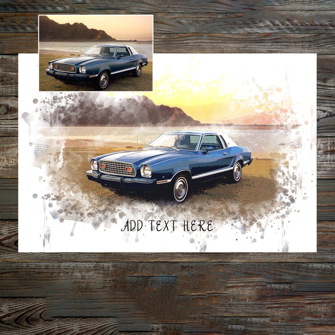 Custom Car Portrait From Photo, Watercolor Portrait From Car Photo, Car ...