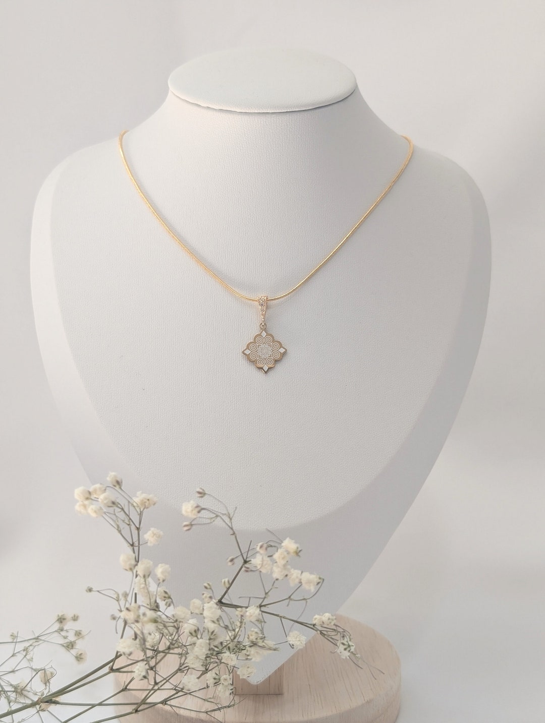 Diamond White Enamel Mini Snake Rope Chain Hmong Inspired Necklace - Etsy