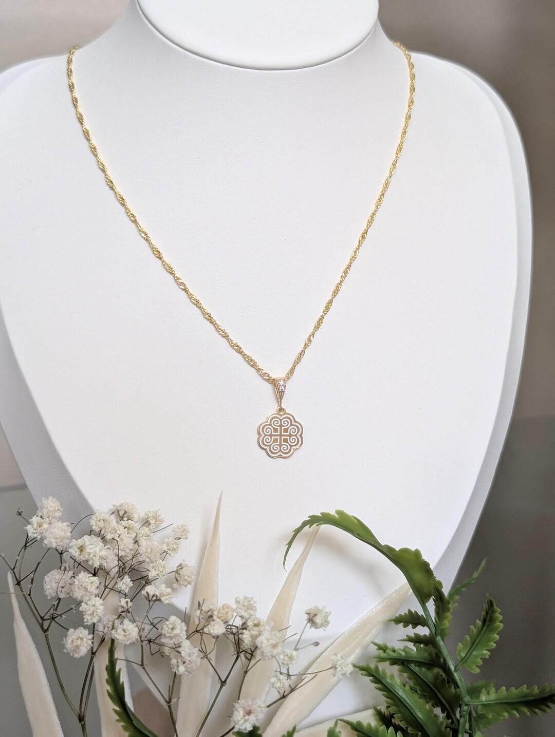 White Ram Necklace Hmong Inspired 18K Gold Plated - Etsy