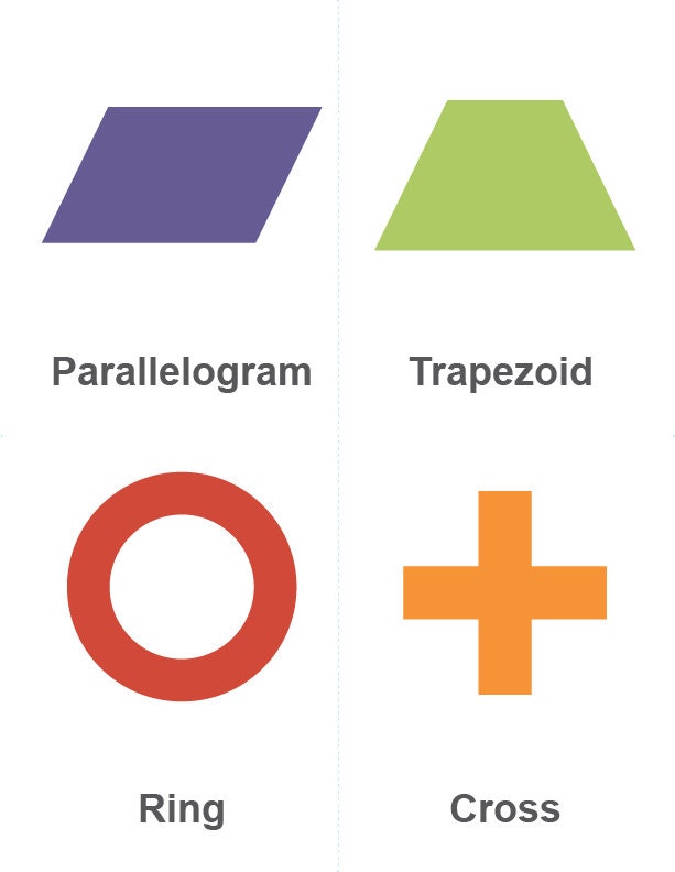 Printable Shape Flashcards, Montessori Materials, Baby First Words - Etsy