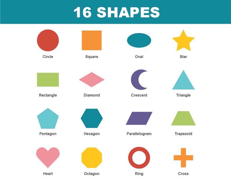 Printable Shape Flashcards, Montessori Materials, Baby First Words - Etsy