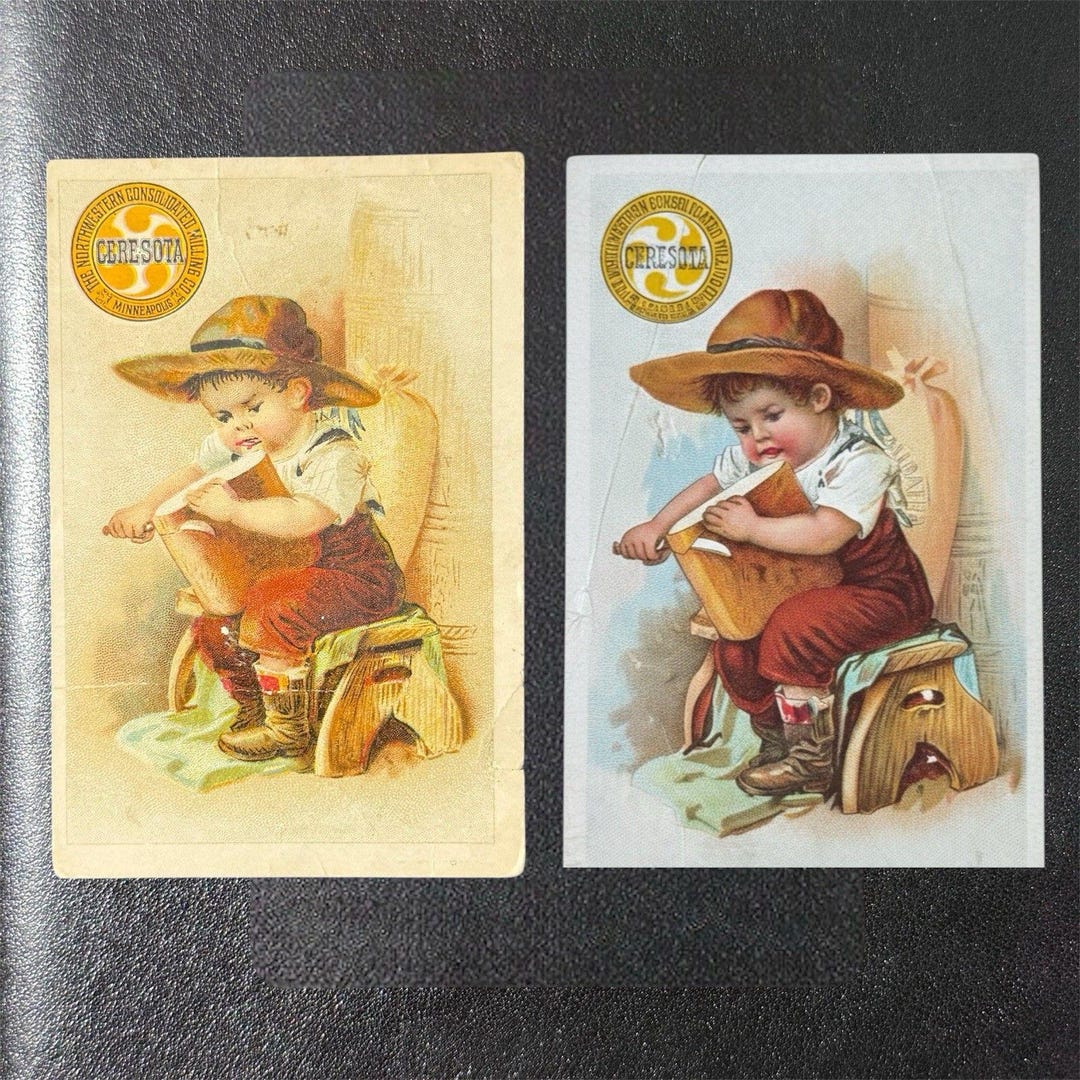 Antique Ceresota Flour Trade Card Pair: 1900s Advertising Ephemera - Etsy