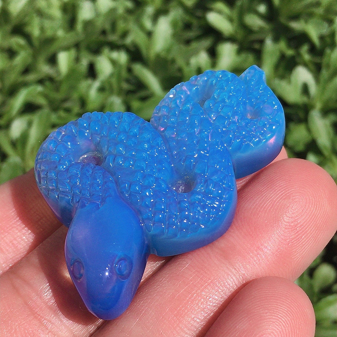 2blue Impure Opal,snake Carved,crystal Quartz Skull,hand Carving,home ...