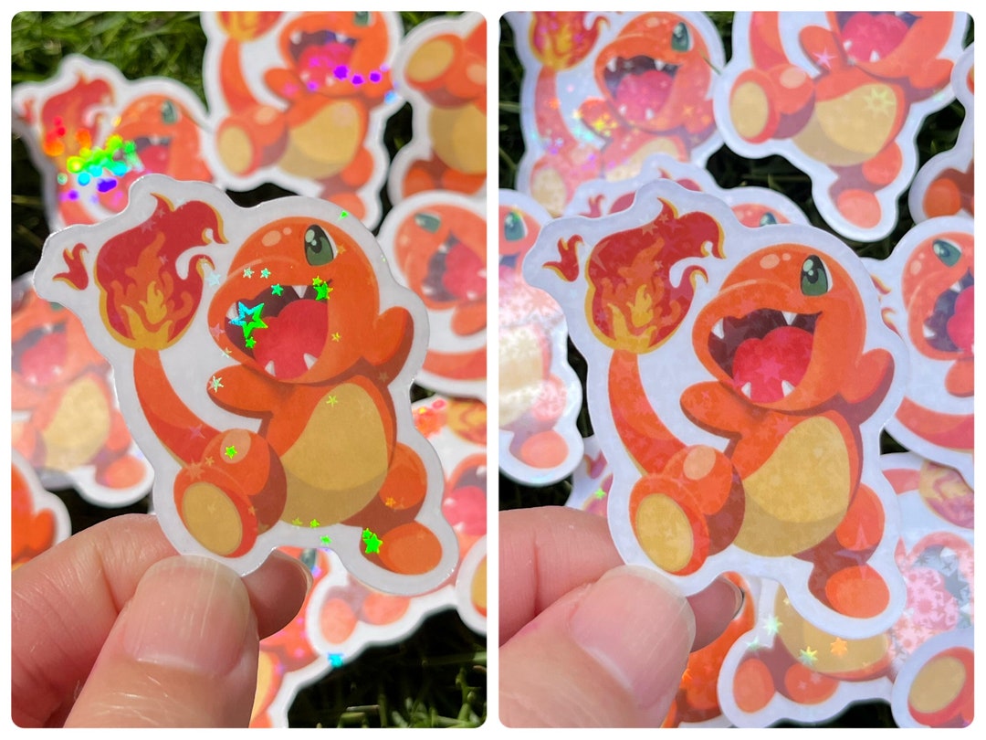 Charmander Holographic Sticker / Kawaii Weatherproof Sticker / Pokemon ...