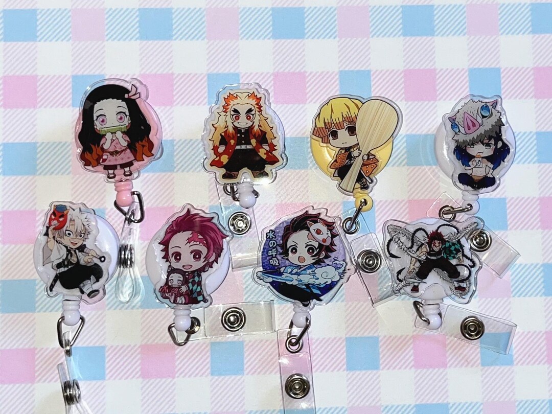 Kawaii Demon Slayer Belt Clip Badge Reel - Etsy