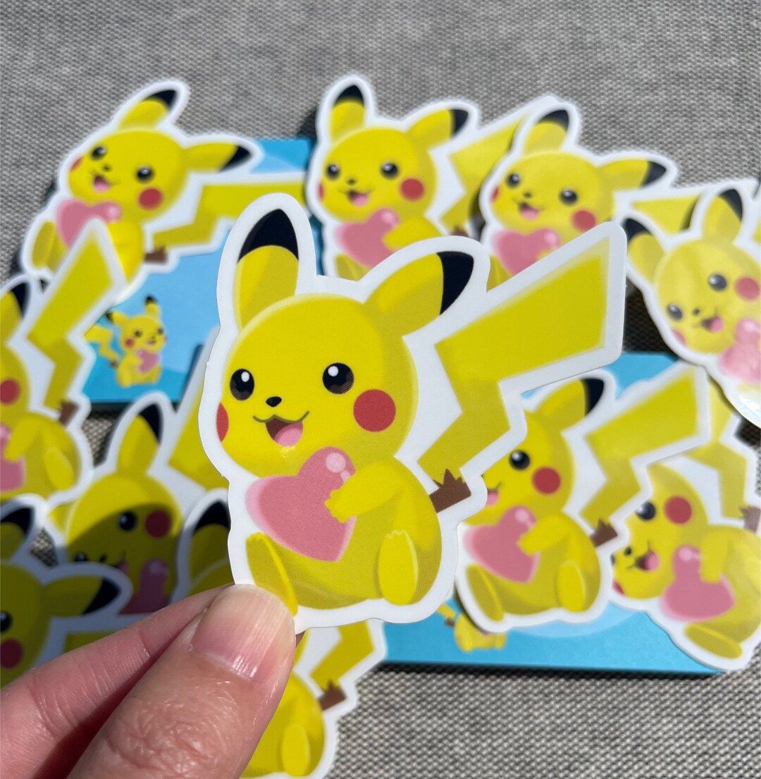 Pika Pika Clear Weatherproof Sticker/ Pokemon/ Kawaii Sticker - Etsy