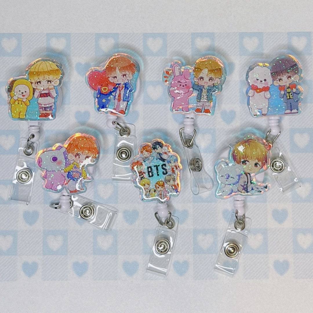 BTS Kawaii Belt Clip Badge Reel / BT21 Crossover - Etsy