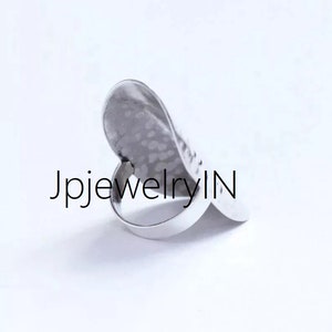 Silver Long Armor Ring Hammered Cuff Ring Full Finger Wide Band Rings ...