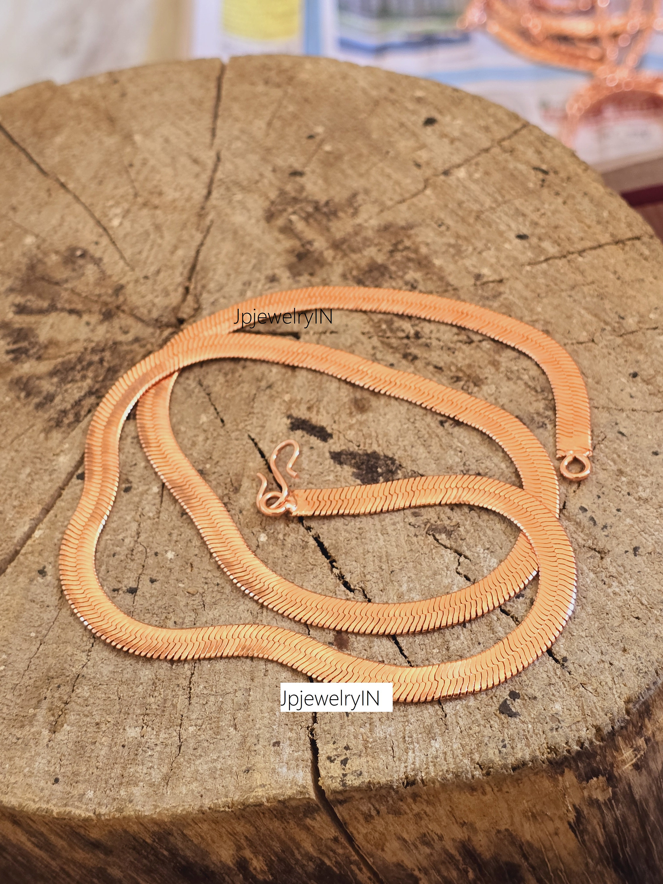 Pure Copper Chain Necklace, Pure Copper Flower Chain ,figaro Chain Gift ...