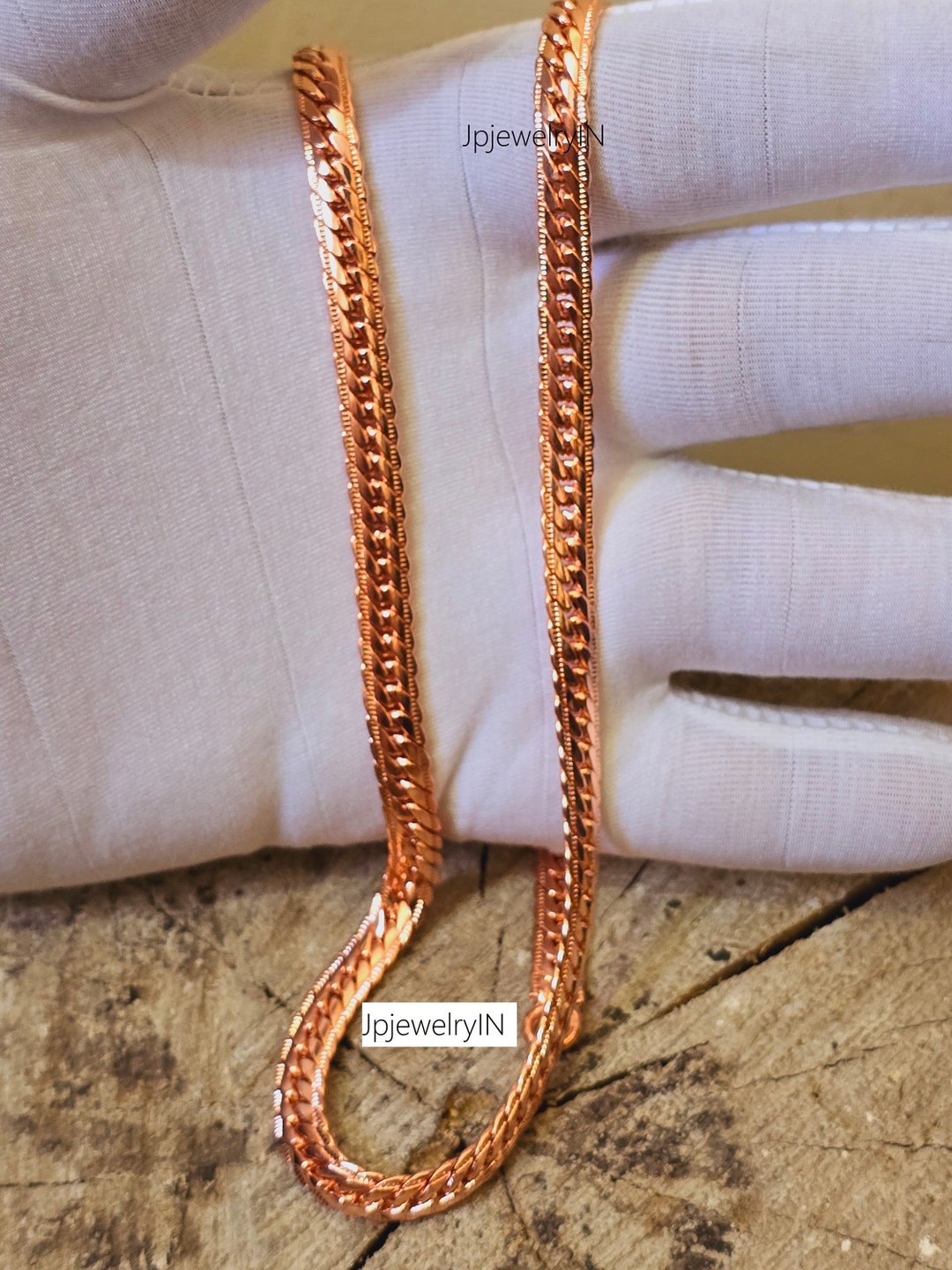 Pure Copper Chain Necklace, Pure Copper Flower Chain ,figaro Chain Gift ...
