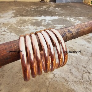 Pure Copper Bangle, Set of 7 Solid Copper Bangle, Set of 7 Pcs, Simple ...