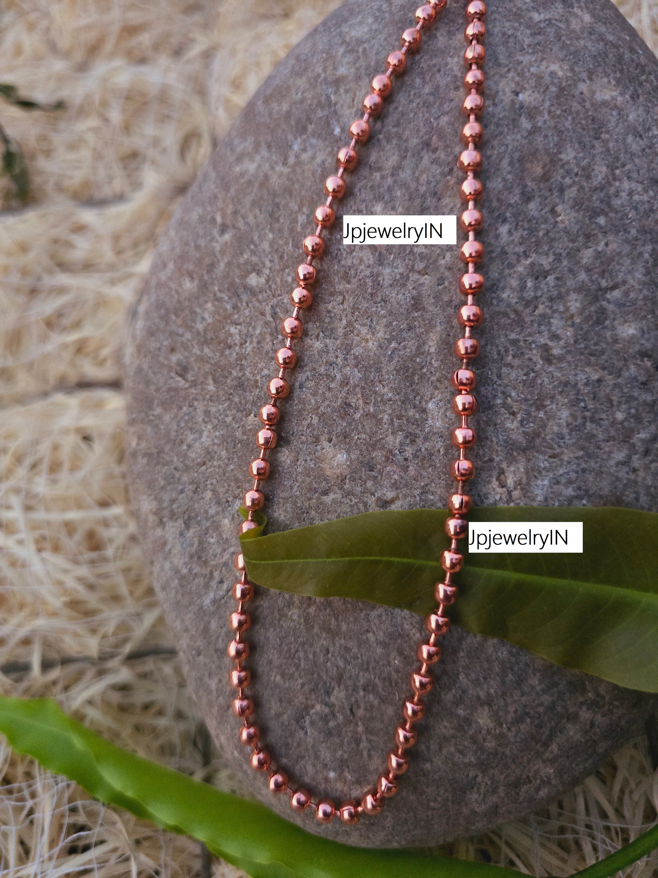 Pure Copper Chain Necklace,copper Ball Bead Chain Necklace,handmade ...