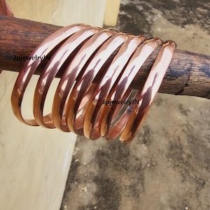 Pure Copper Bangle, Set of 7 Solid Copper Bangle, Set of 7 Pcs, Simple ...