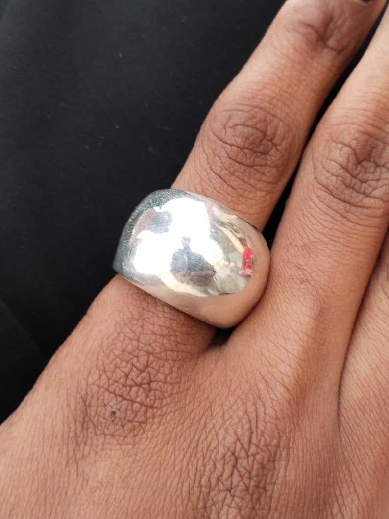 Silver Dome Ring Chunky Dome Stackable Chunky Silver Ring - Etsy