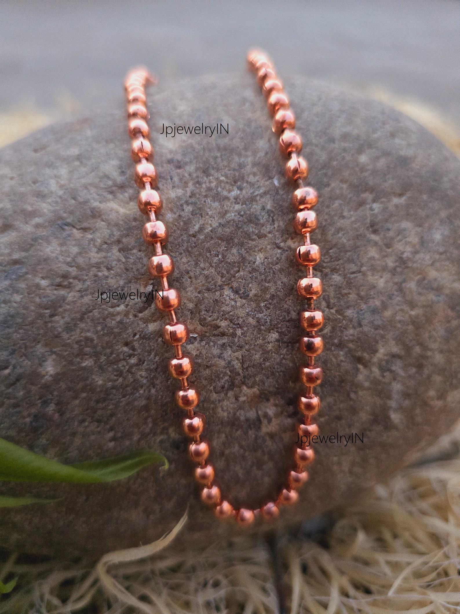 Pure Copper Chain Necklace,copper Ball Bead Chain Necklace,handmade ...