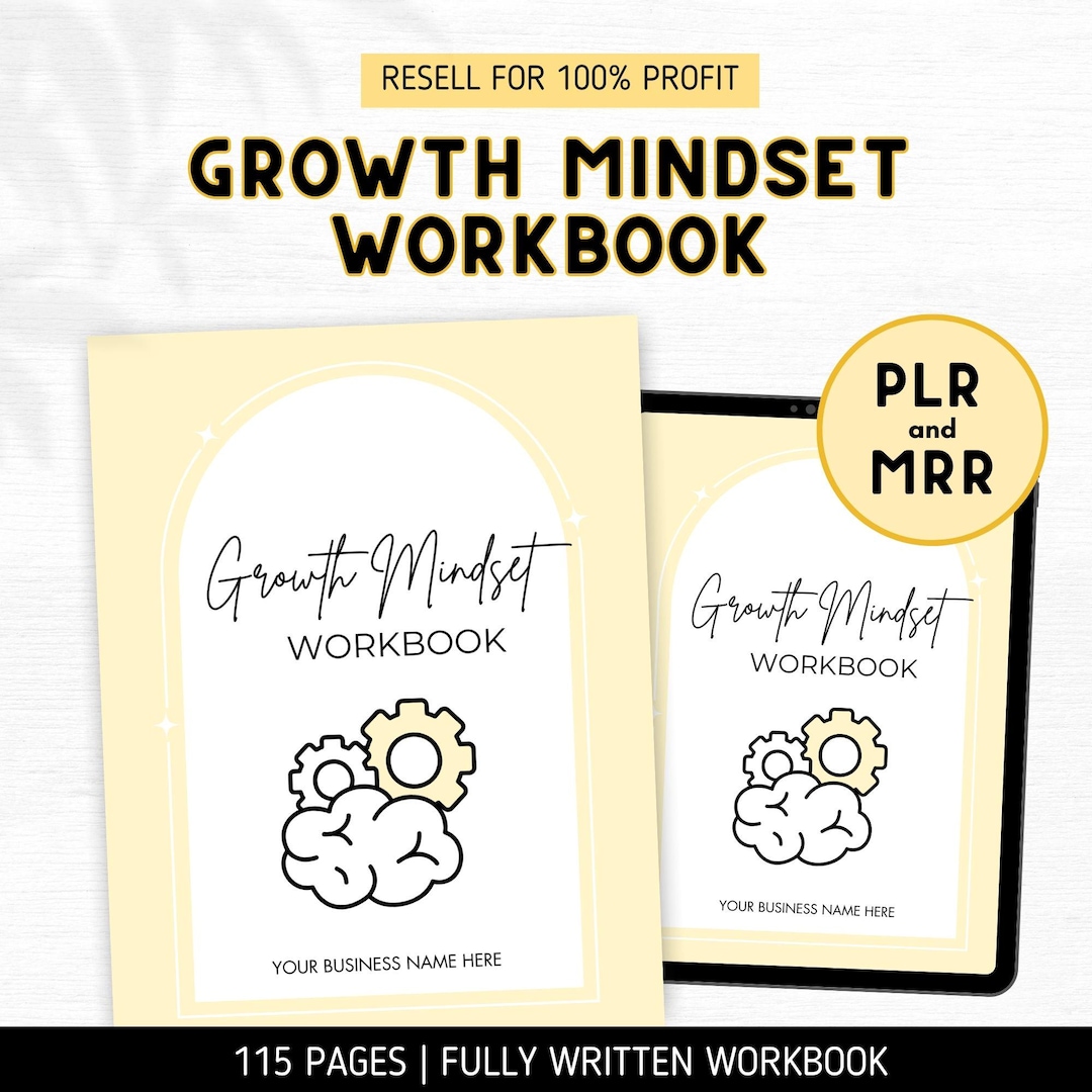 PLR Growth Mindset Journal, Business Coaching Workbook Template, Done ...