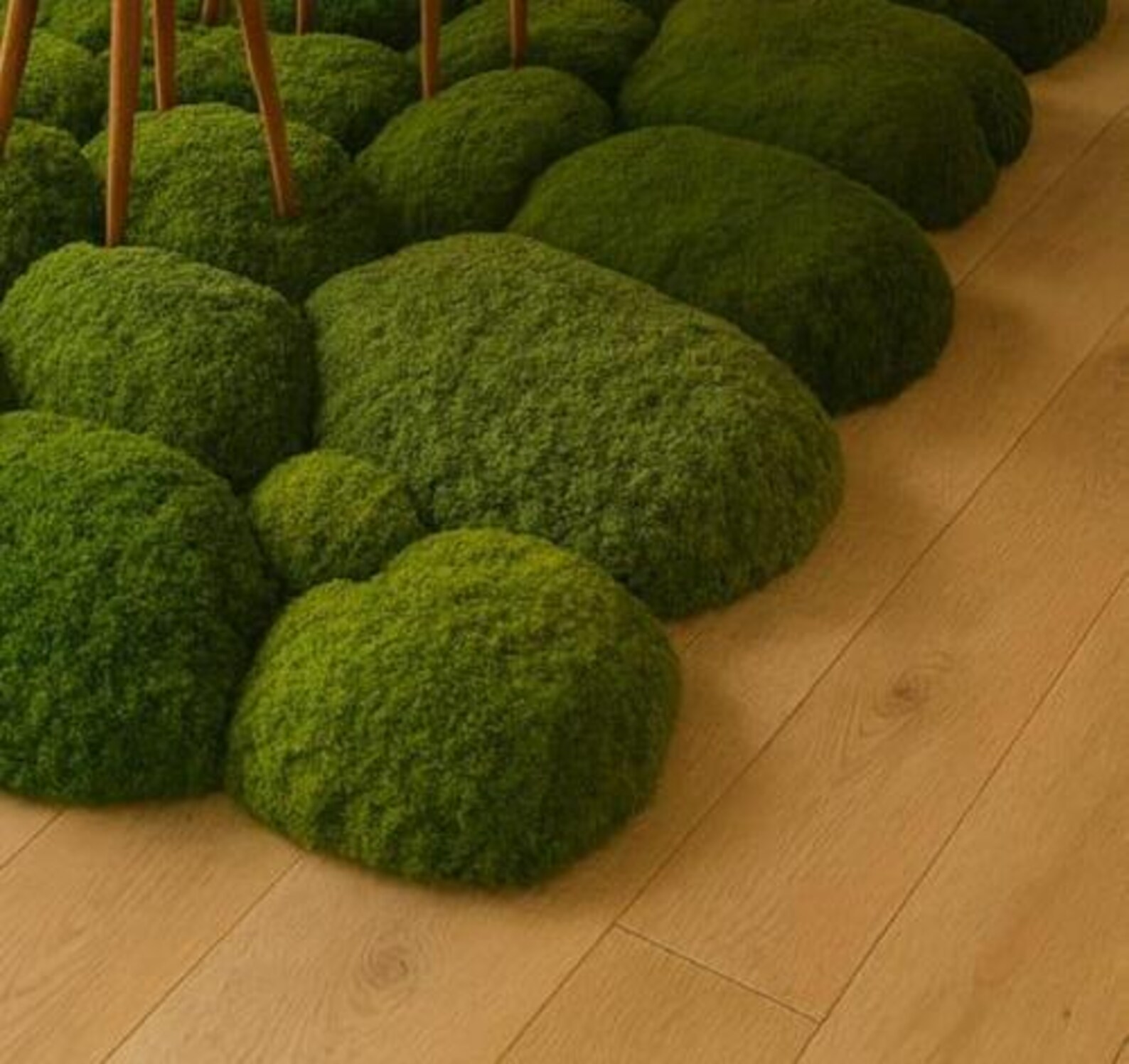 3D Moss Tufted Rug, Pebble Design, Nature-inspired Floor Decor - Etsy