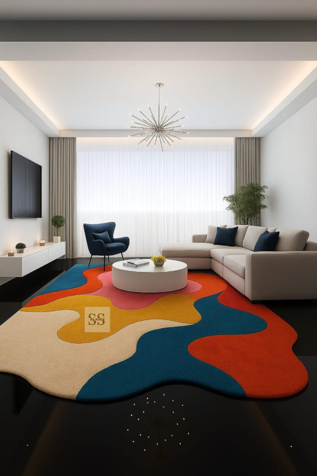 Odd Shape Tuft Rugs Wollen Modern for Living Room, Officeroom , Bedroom ...