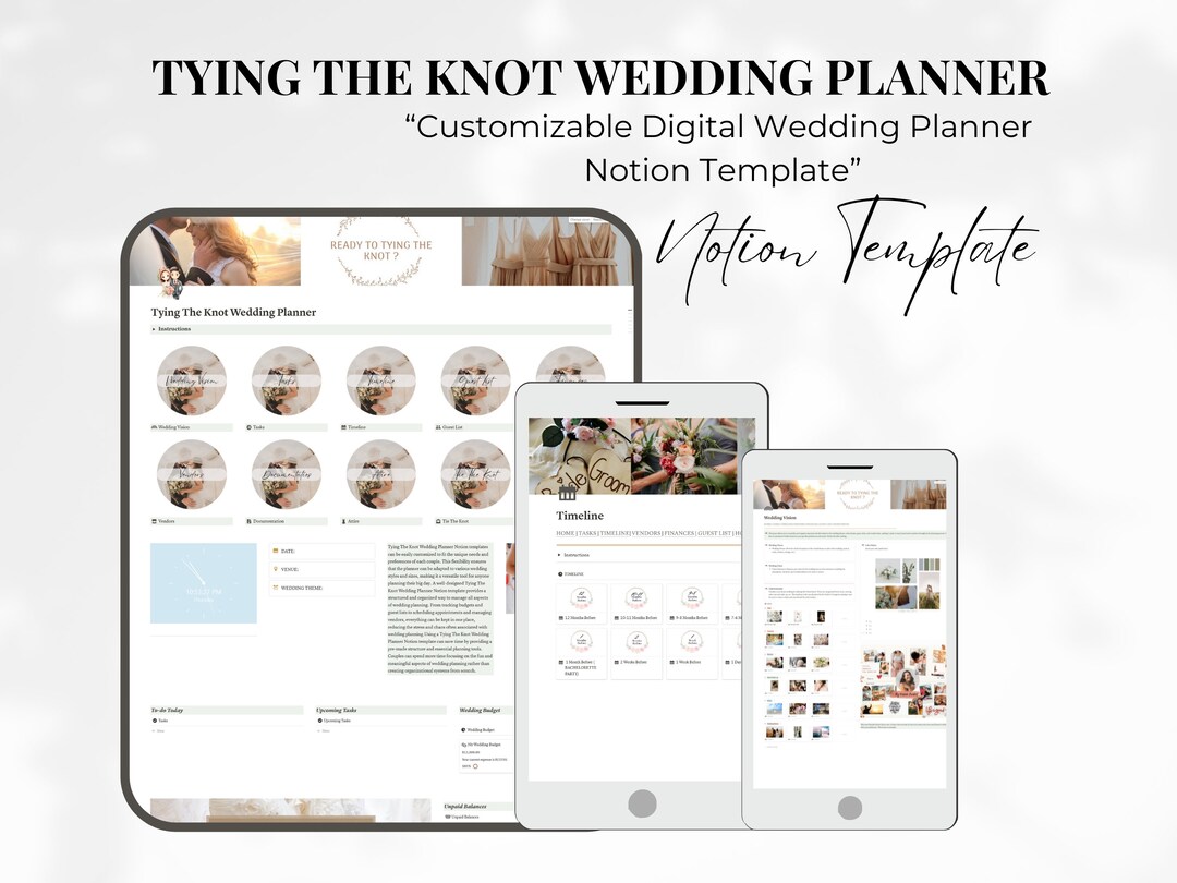 Ultimate Wedding Planner Notion Template: Your All-in-one Digital Guide ...