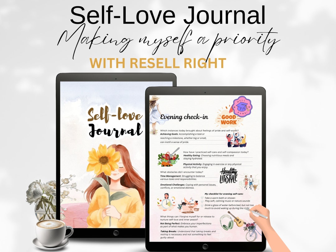 Self Love Journal Printable: Guided Prompts, Mental Health (PLR Resell ...