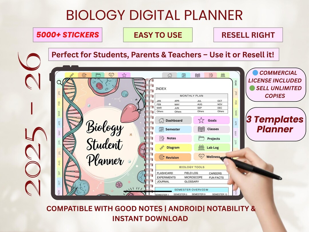 Student Digital Planner 2025-2026 | Academic Study Organizer for ...