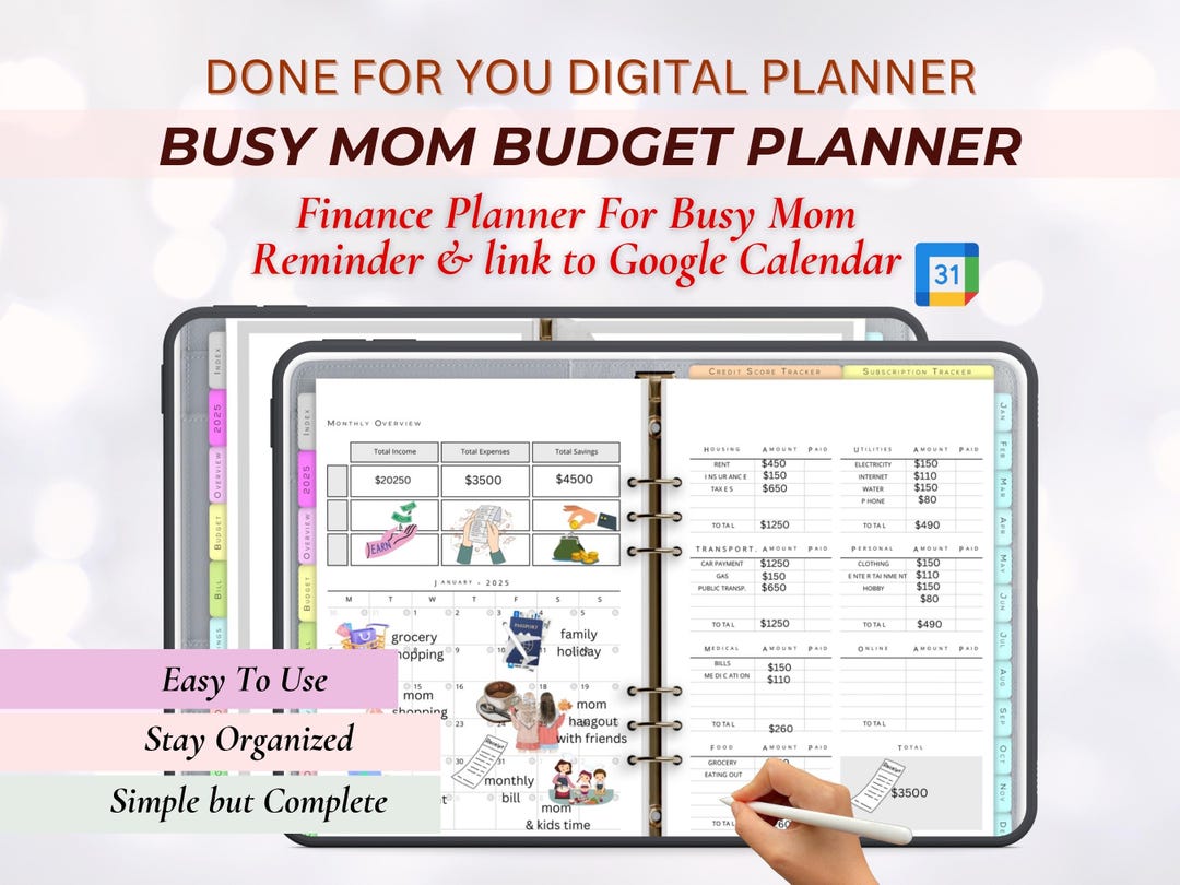 2025 Busy Mom Budget Planner,weekly Budget Mommy,mom Life Digital ...