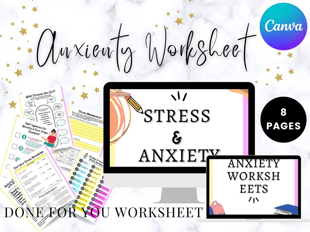 Stress & Anxiety Coaching Worksheet: Brandable Workbook (canva Template ...
