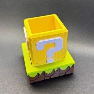 Super Mario Question Block Planter – 3D Printed Geeky Plant Pot – Retro ...