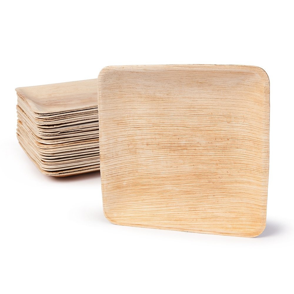 Rewts 6" Bamboo Style Palm Leaf Dessert Appetizer Plates | Eco-friendly ...