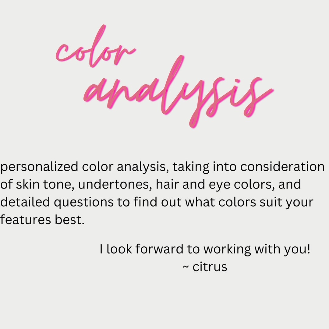Personalized Seasonal Color Analysis Etsy