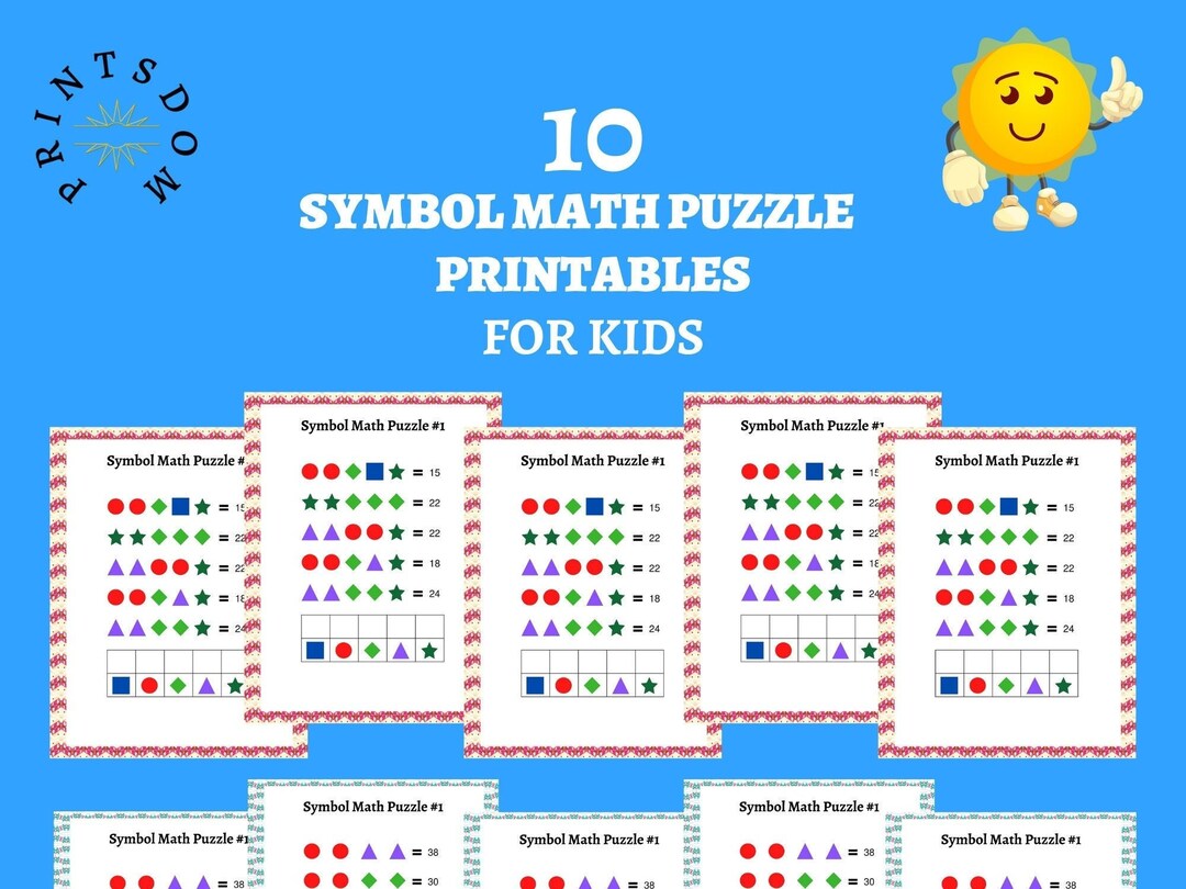 Symbol Math Puzzles for Kids: Educational Worksheets (PDF Download) - Etsy
