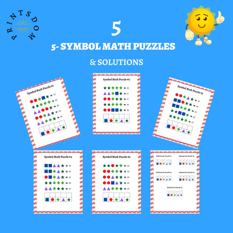Easy Symbol Math Puzzles for Kids, Fun & Educational Worksheets ...