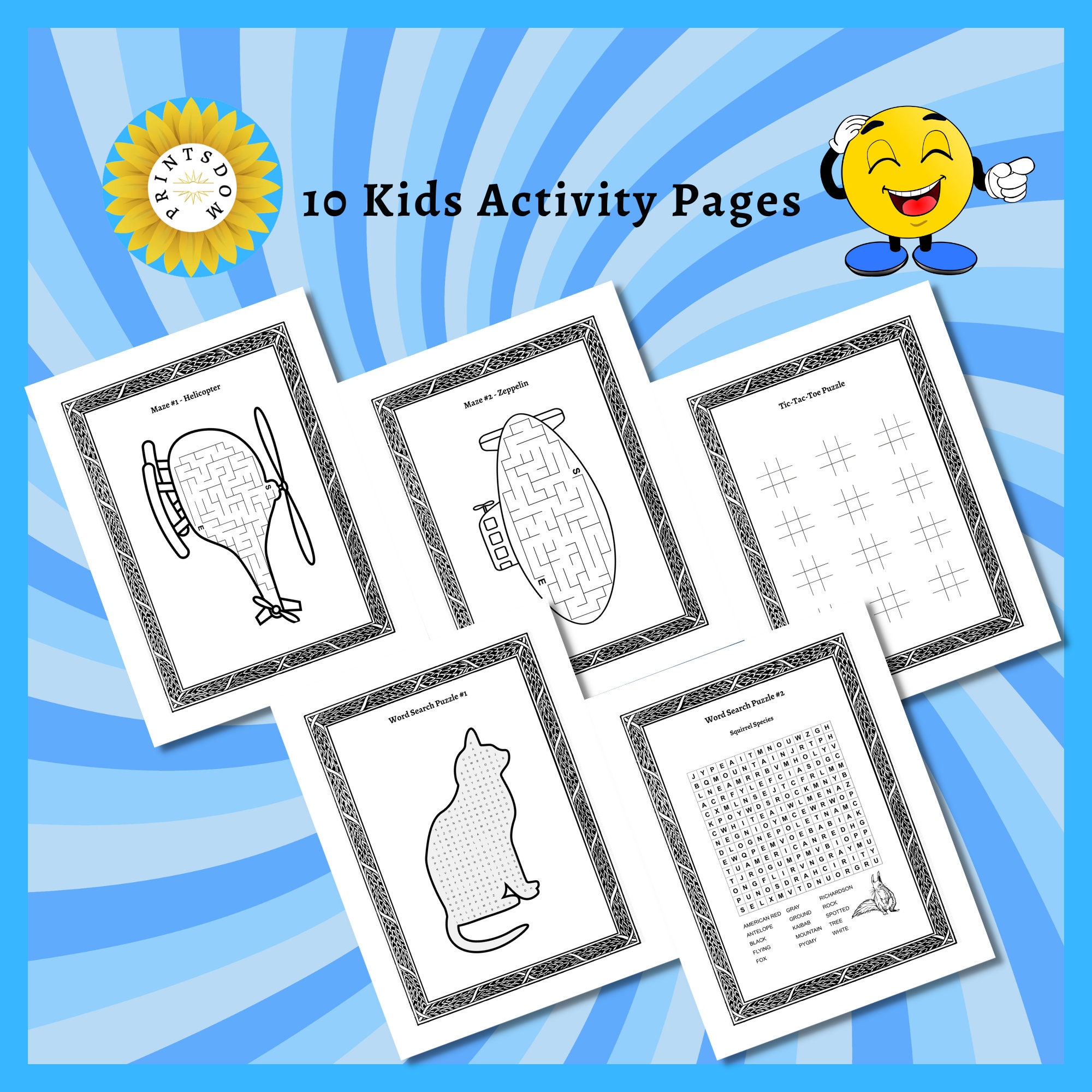 Printable Family Activity Bundle: 20 Puzzles & Games (digital Download ...