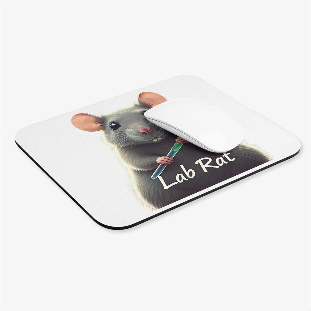 Lab Rat Mouse Pad, Cute Science Gift for Lab Tech, Rectangle Mouse Mat ...