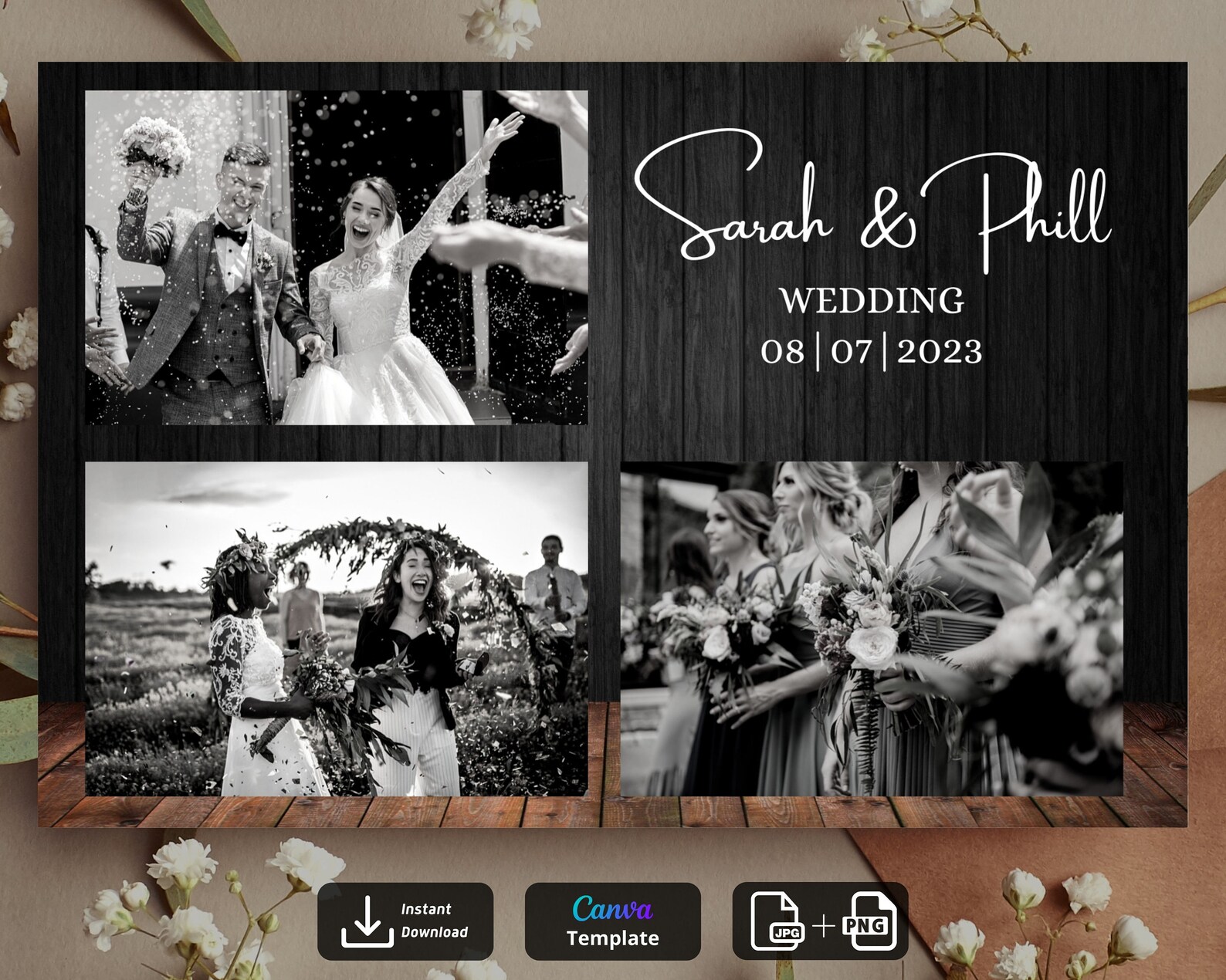 Minimalist Wedding Photobooth Template, Photobooth Template, 4x6 ...